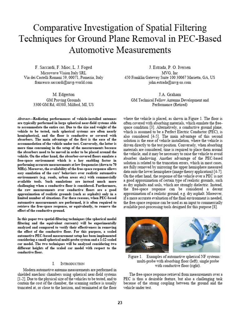 Comparative Investigation of Spatial Filtering Techniques For Ground Plane Removal in PEC-Based ...