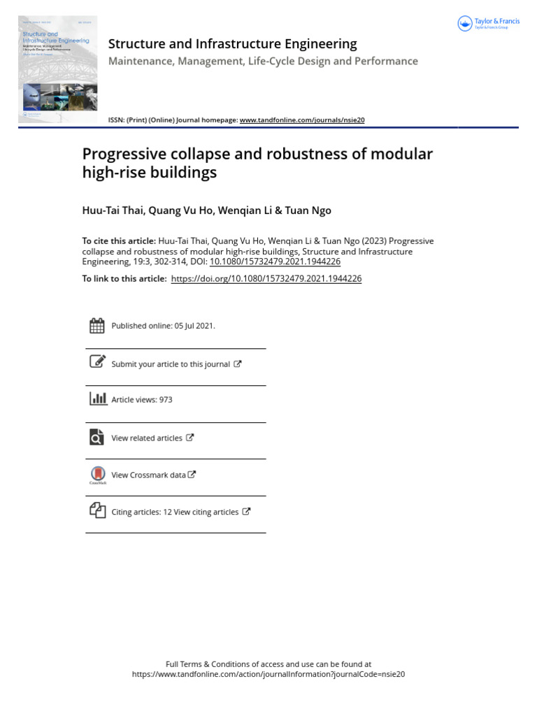 Progressive Collapse and Robustness of Modular High-Rise Buildings ...