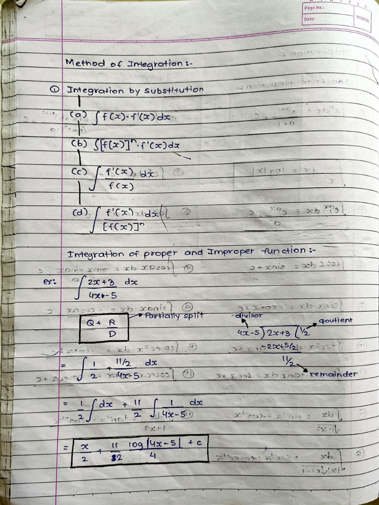 Integration Self Notes Formula Book | PDF