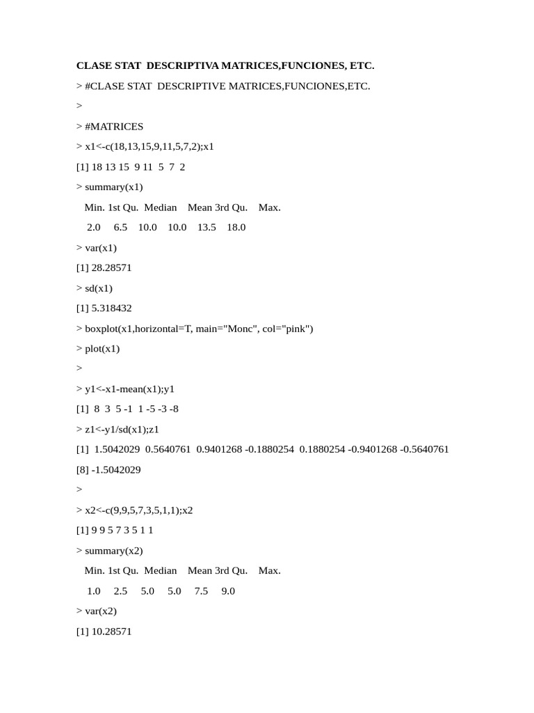 Clase Stat Descriptiva | PDF | Teaching Methods & Materials