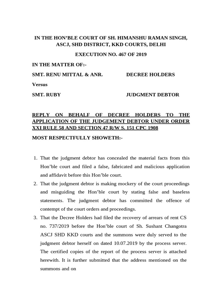 Objections Reply Pdf Judgment Law Lawsuit