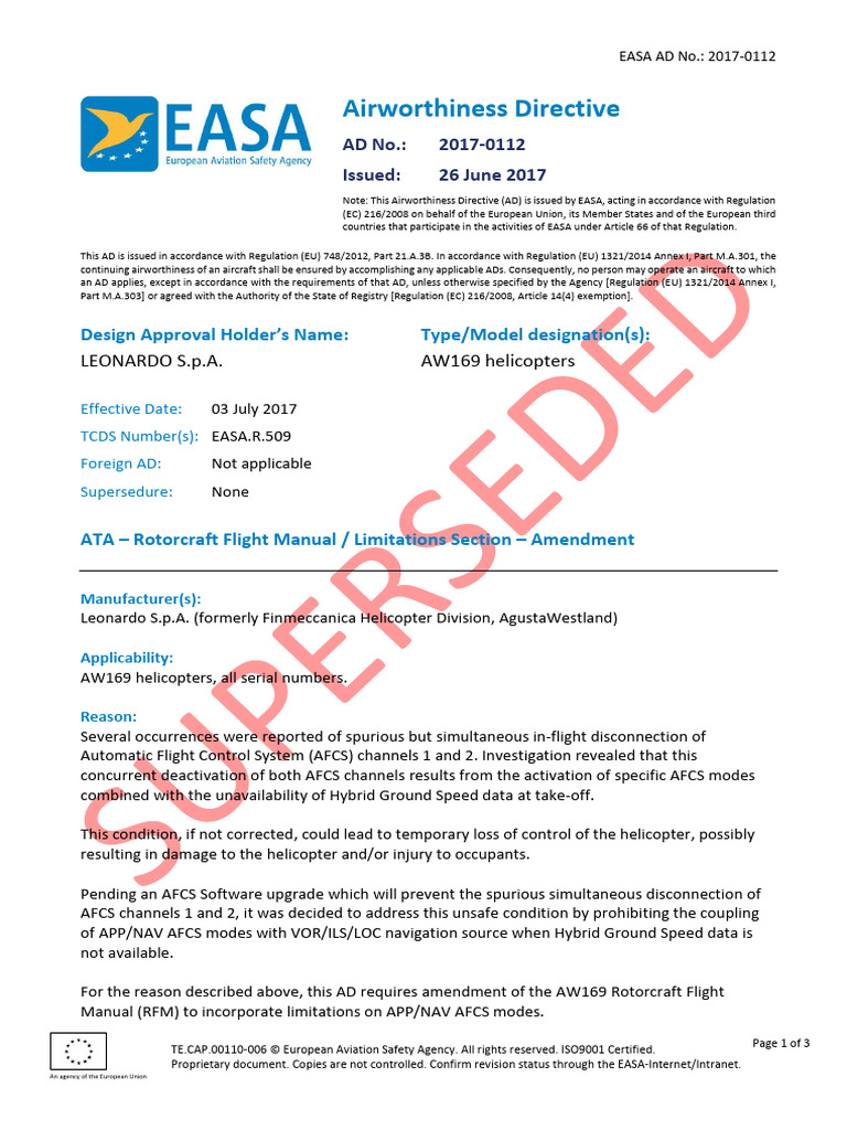 2017-0112 | PDF | Aerospace | Aircraft