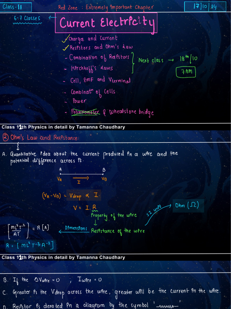 Current Electricity Notes 02 ( (@sciencemates) ) | PDF | Electrical ...
