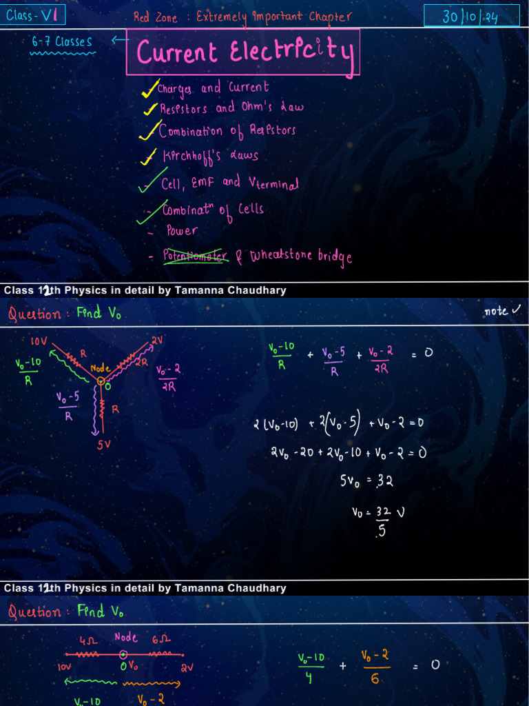 Current Electricity Notes 06 @sciencemates) ) | PDF | Voltage ...