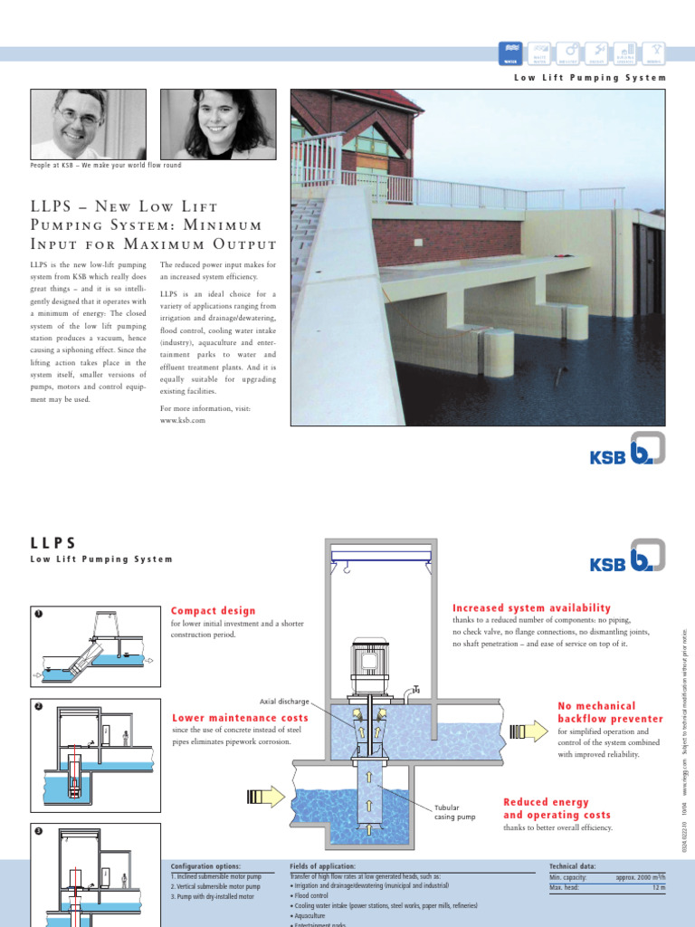 KSB Low Lift Pumping System | PDF | Pump | Chemical Engineering