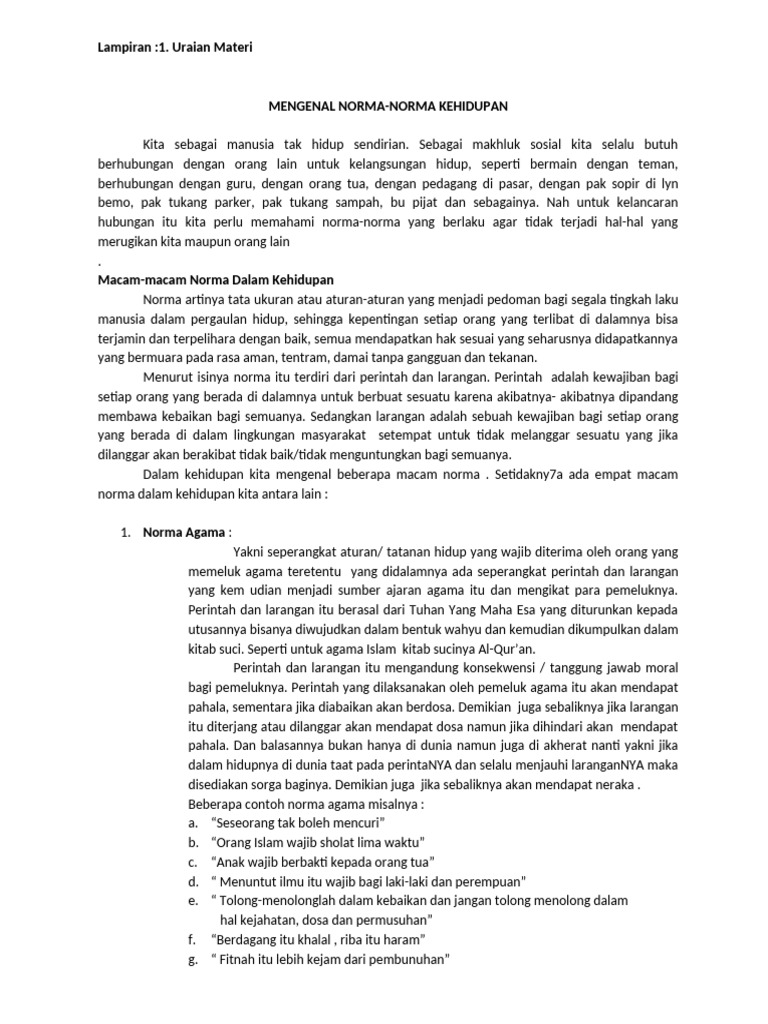 Mengenal Norma Kehidupan | PDF | Gaya Hidup