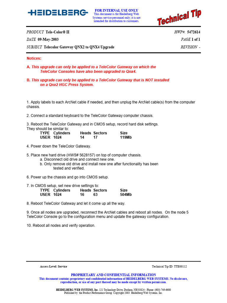Telecolor Gateway QNX2 To QNX4 Upgrade | PDF | Booting | Computing