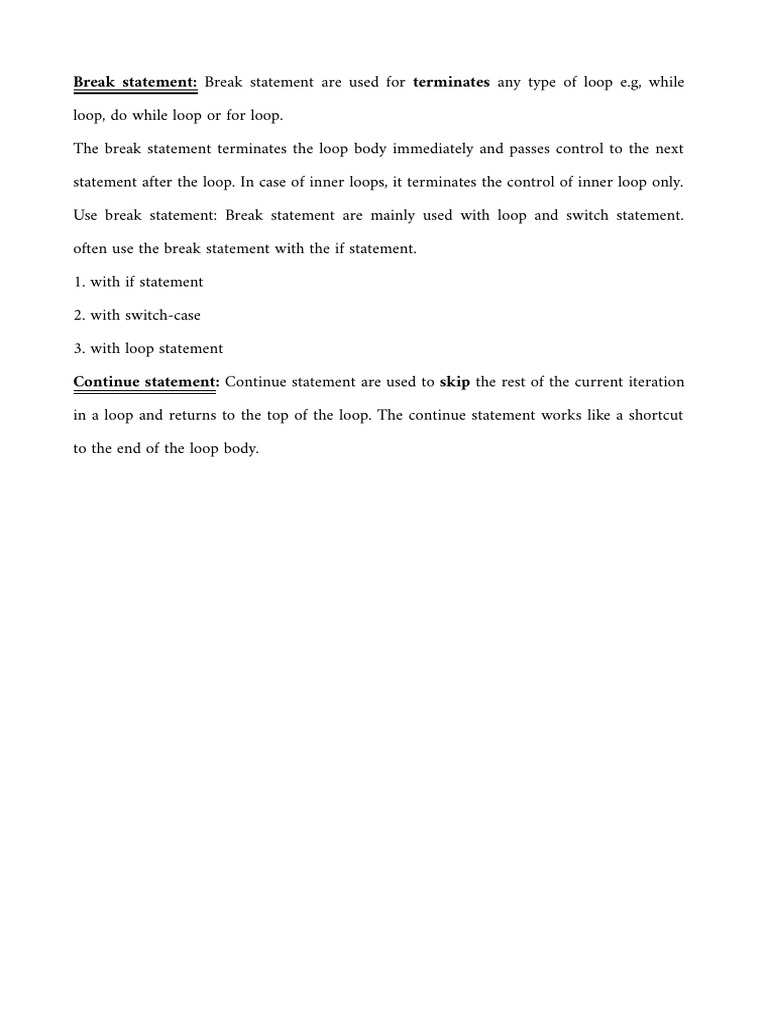 Loop Control Statements Guide | PDF