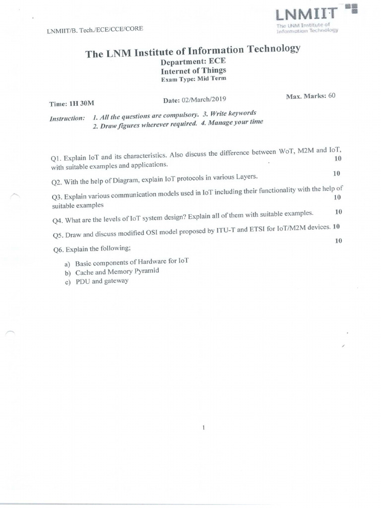 2018-19 Even MT Ece Iot | PDF