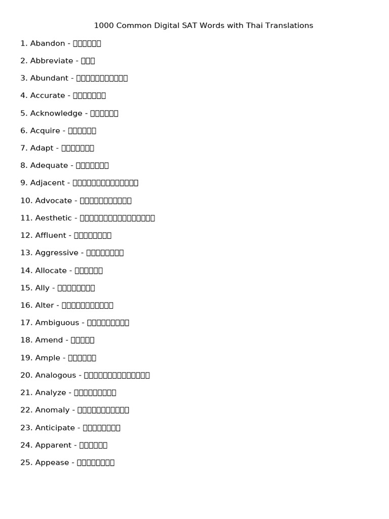 SAT Vocabulary 1000 Words | PDF