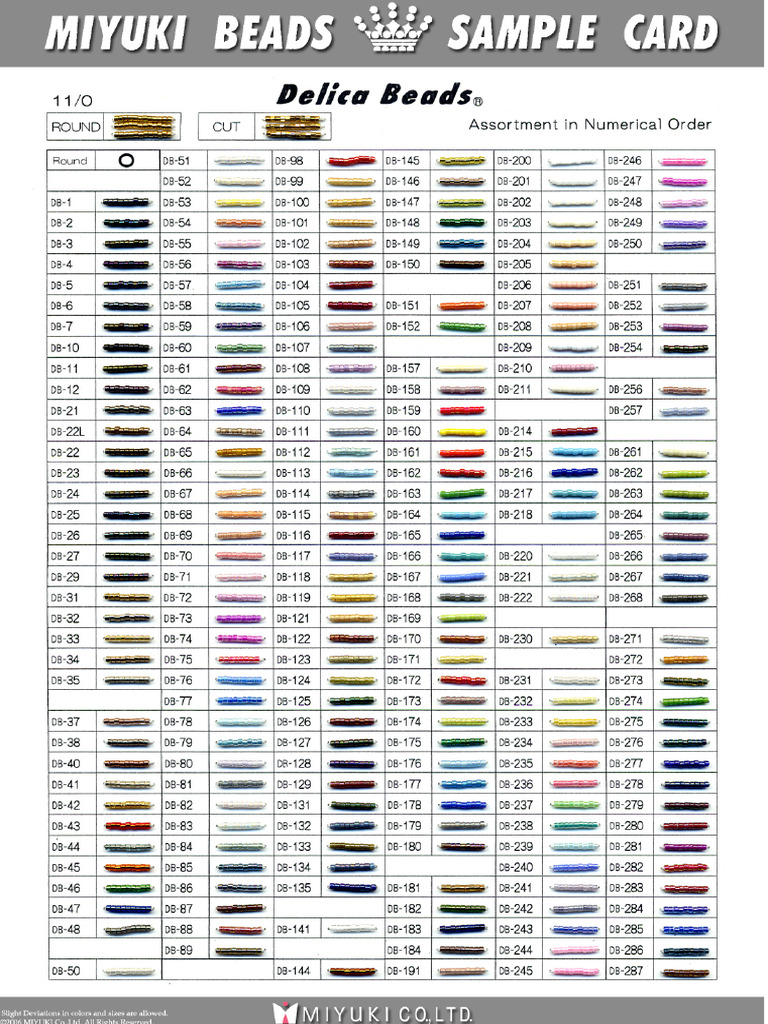Miyuki Color Chart | PDF