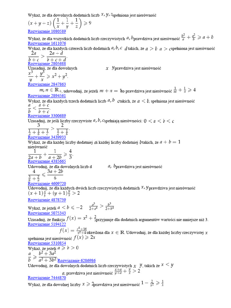 Dowody Ułamki Algebraiczne Cz.1 | PDF
