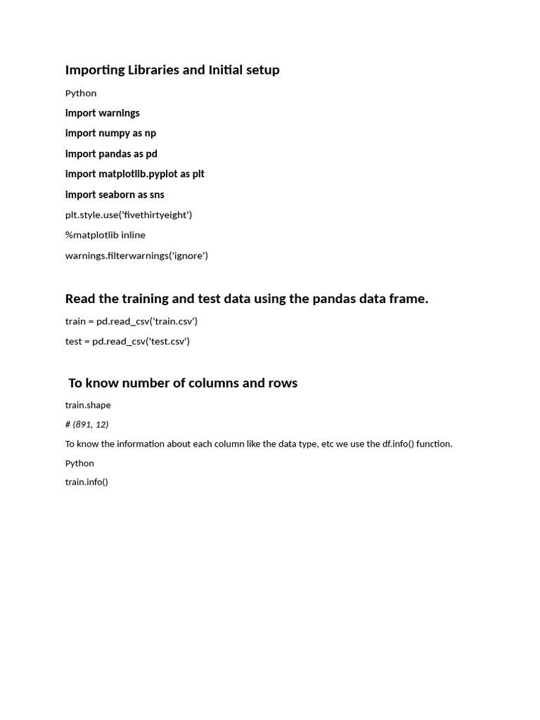 Titanic Dataset Model Prediction | PDF | Computing | Computer Programming