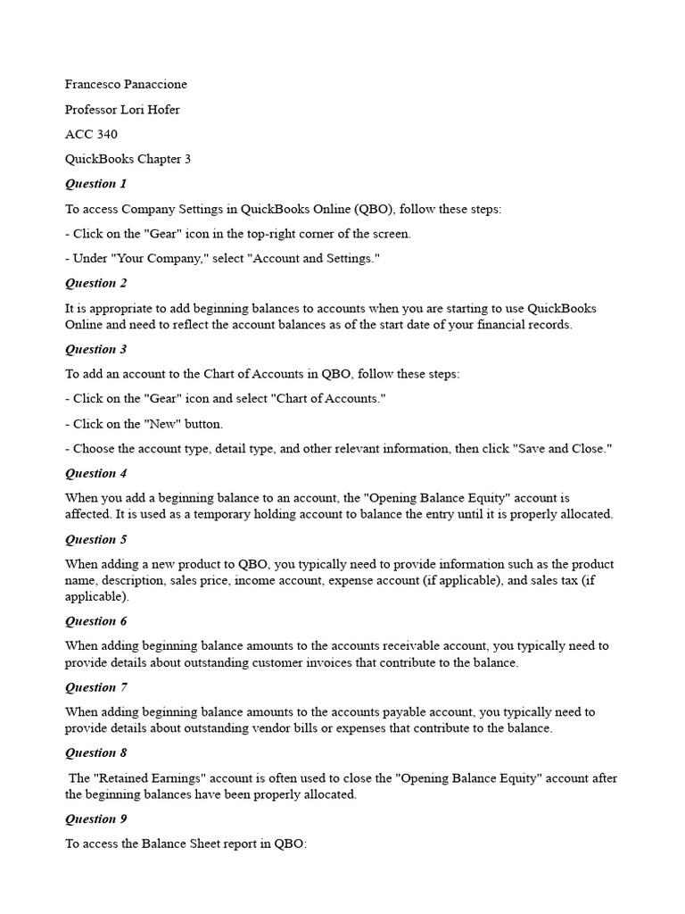 Accounting System QuickBooks Chapter 3 | PDF | Debits And Credits ...