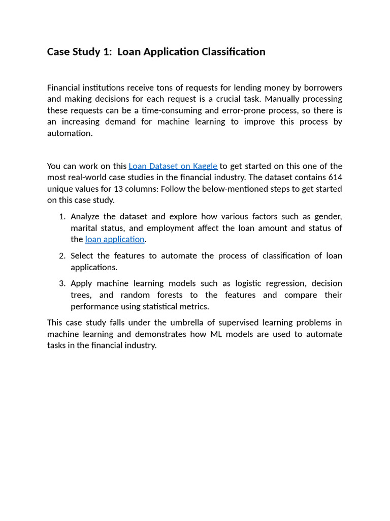 Loan Application Classification Case Study | PDF | Business | Finance ...