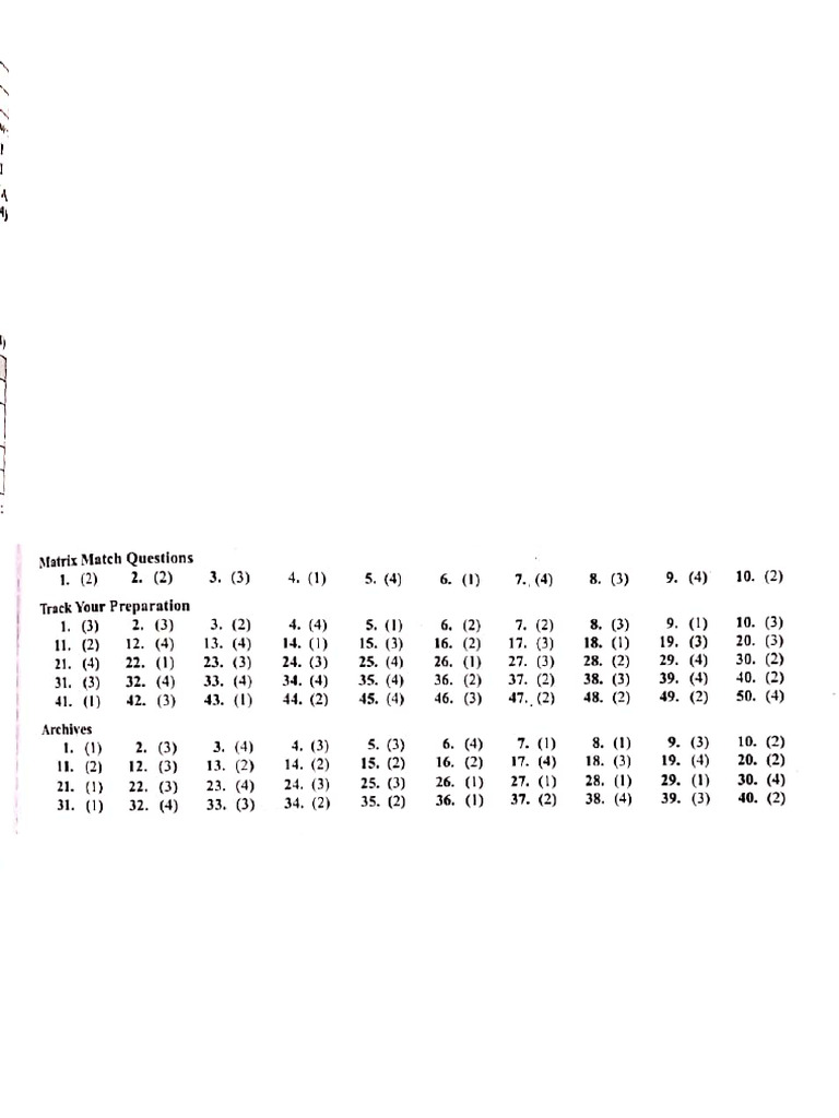 Archies and Matrix Ans Key - 09-10-24 | PDF