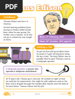 Thomas Edison Reading Comprehension | PDF | Thomas Edison
