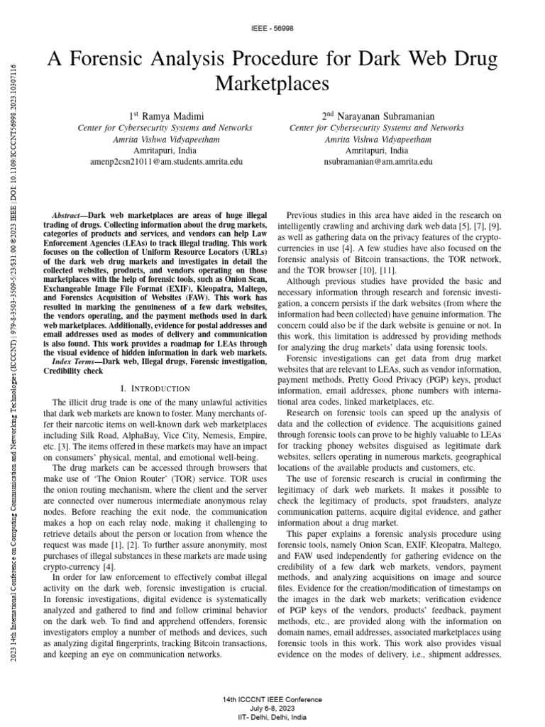 Forensic Analysis of Dark Web Drug Markets | PDF | Qr Code | Cryptocurrency