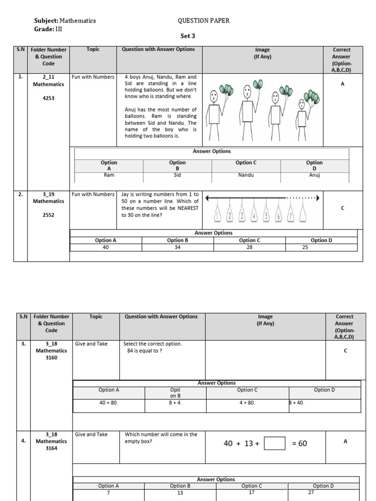 set-3-math-class-3 | PDF | Mathematics | Arithmetic
