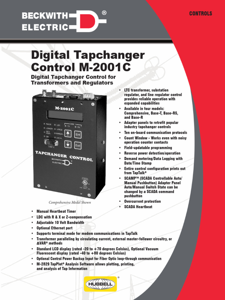 Digital Tapchanger Control M-2001C | PDF | Power Supply | Alternating ...