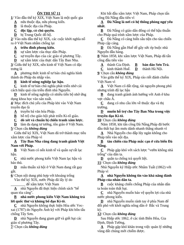 Ôn Thi S 11 BP | PDF