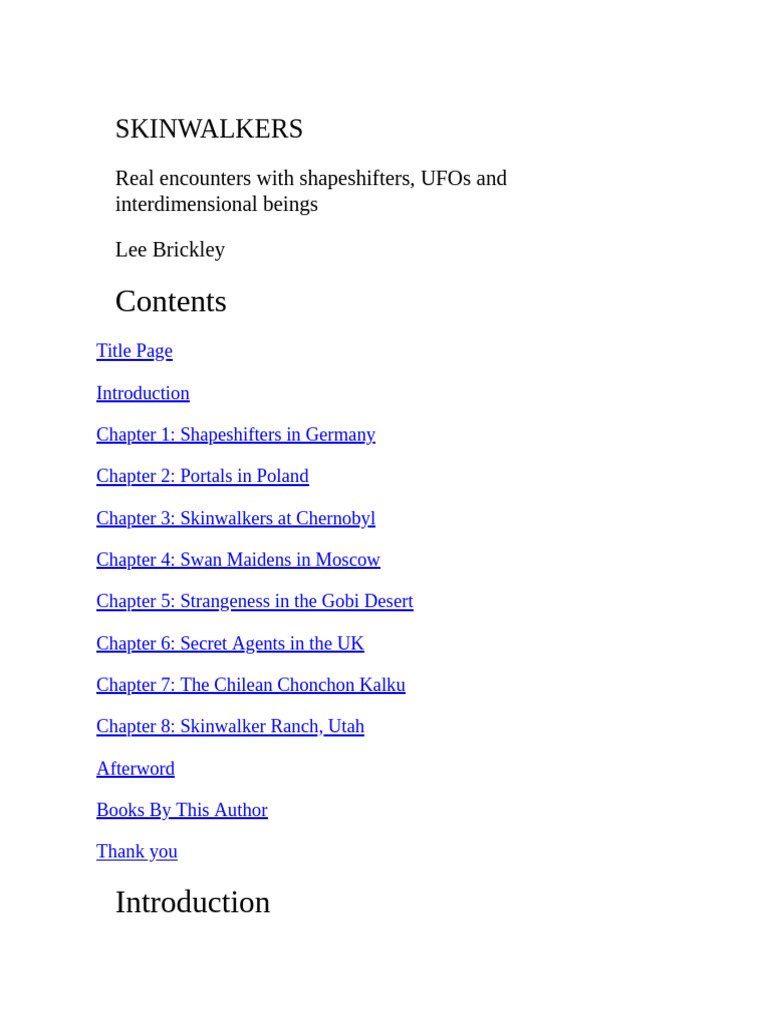 SKINWALKERS - Lee Brickley | PDF | Chernobyl Disaster