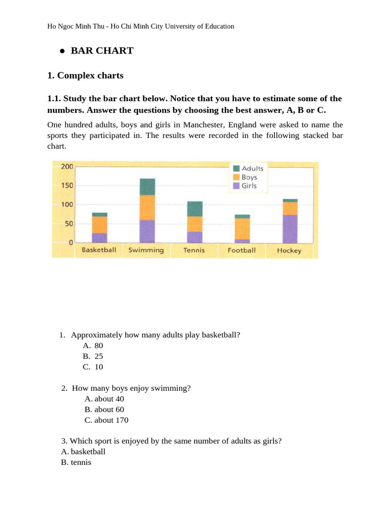 Bar Chart Analysis for IELTS Task 1 | PDF | Subject (Grammar) | Linguistics