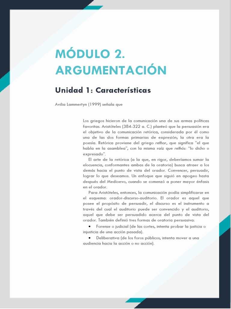 Módulo 2. Argumentación | PDF | Falacia | Hablar en público