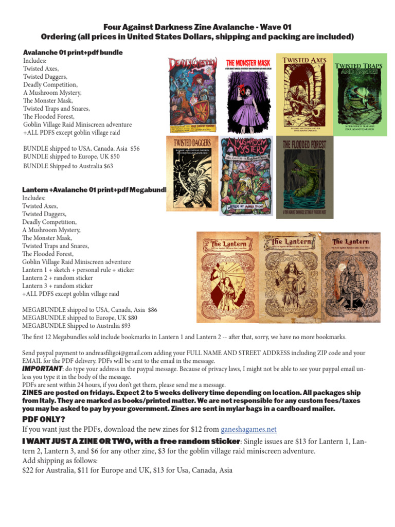 Zine Ordering Instructions | PDF | Mystery, Thriller & Crime Fiction