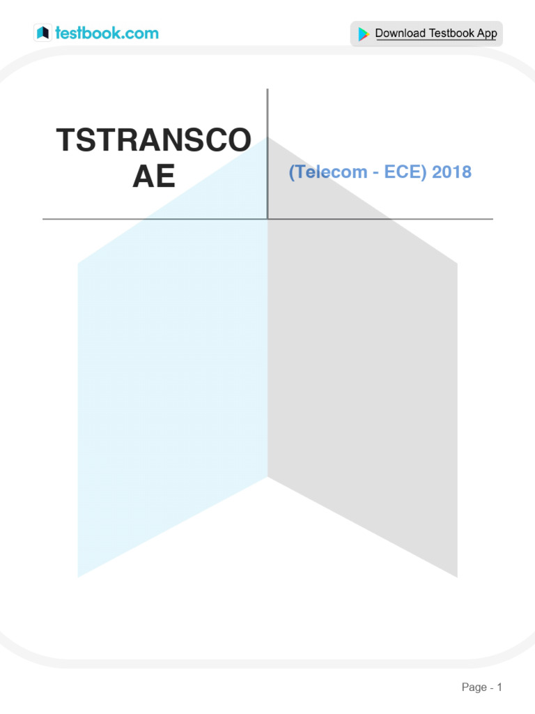 TSTRANSCO AE (Telecom - ECE) 2018 Official Paper - English | PDF