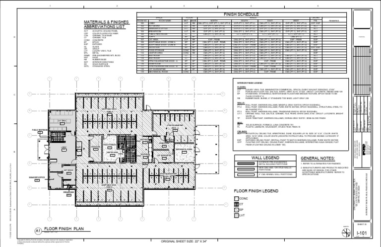 I-101 - Interior Finish Plan Finish Schedule | PDF | Building Materials ...