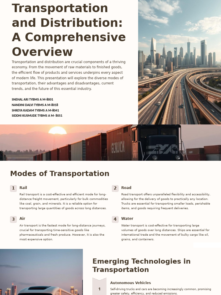 Transportation and Distribution Overview | PDF | Transport | Efficient ...
