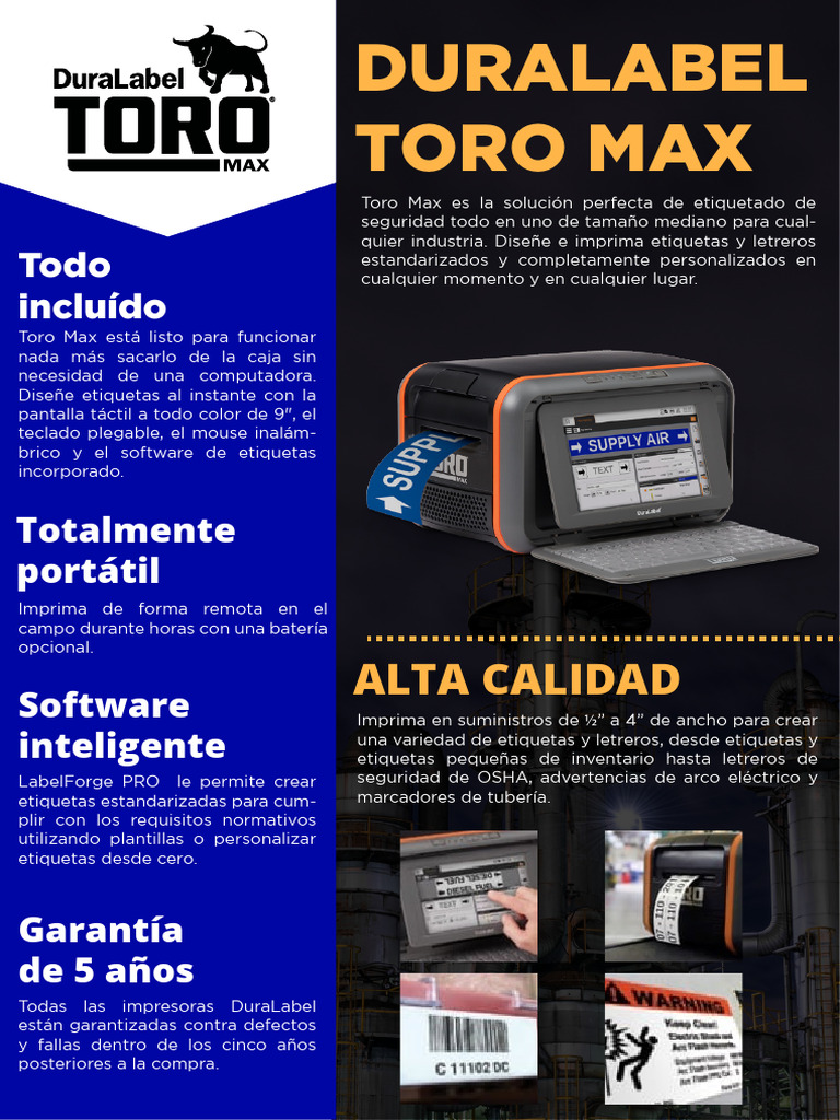 Toro Max: Etiquetado de Seguridad Eficaz | PDF | Impresora (Computación ...