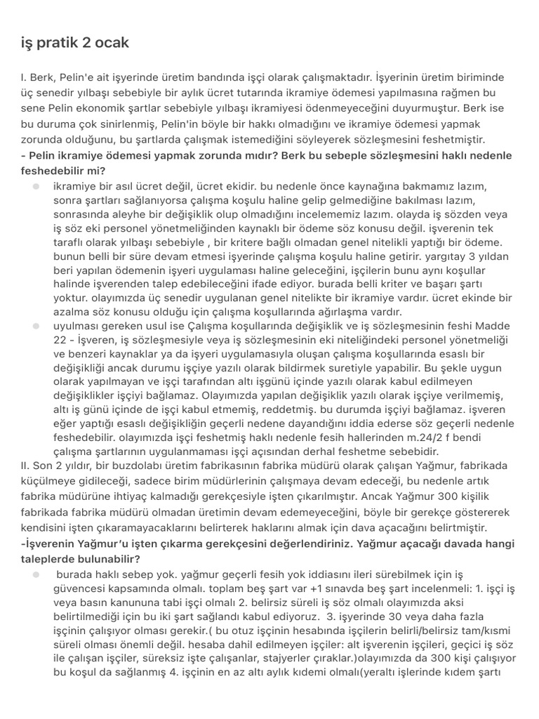 Iş Pratik 2 Ocak | PDF