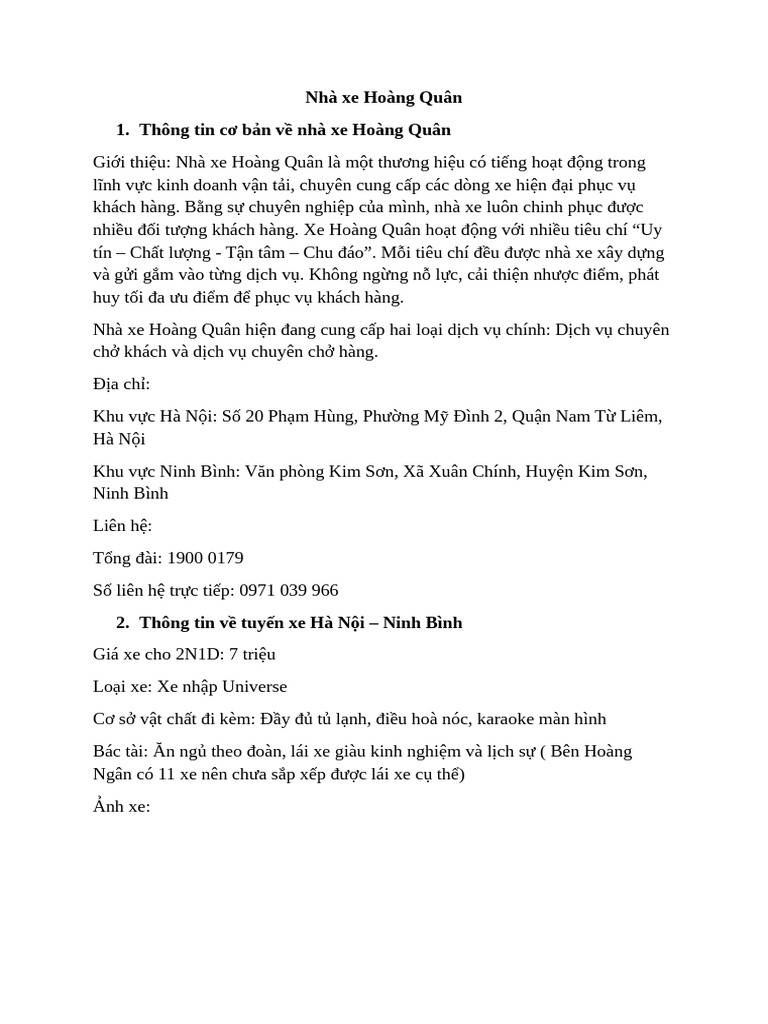 Xe Hoàng Quân | PDF