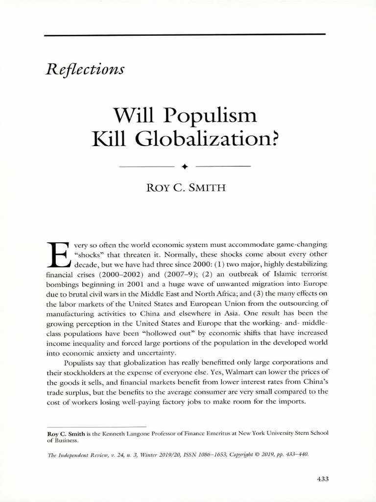 Will Populism Kill Globalization | PDF | Cost Of Living | Globalization