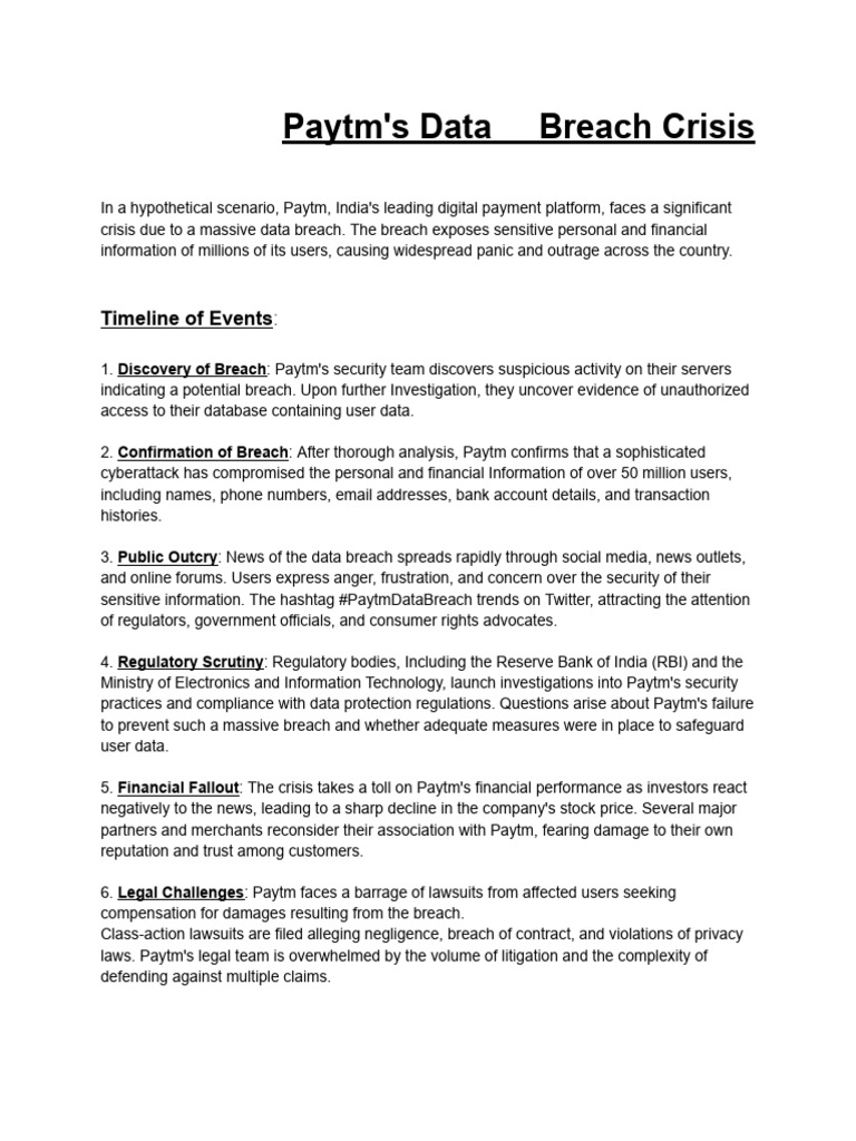 PAYTM HYPOTHETICAL CASE | PDF | Computer Security | Security