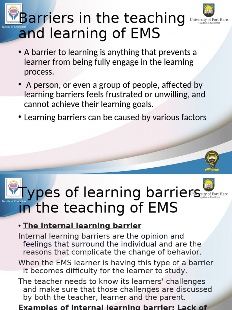 Barriers To Learning | PDF | Learning | Psychological Concepts