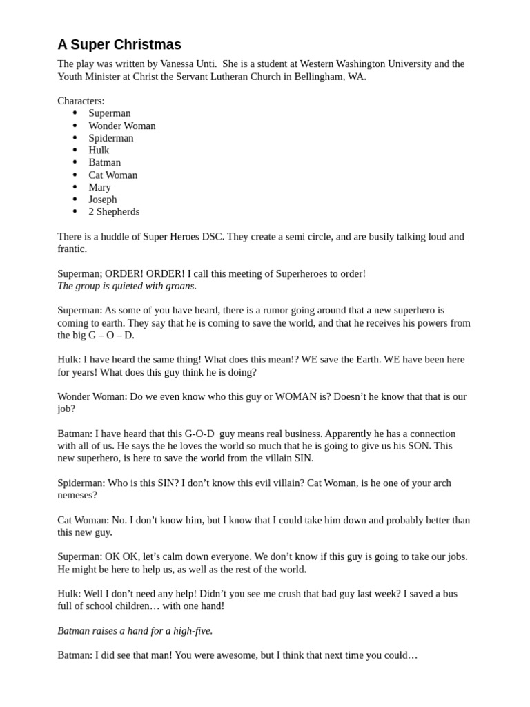 Super Christmas Script | PDF | Batman | Jesus