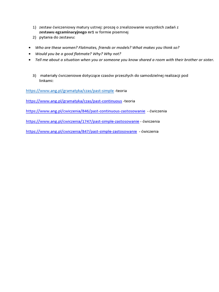 4A J.angielski Zadanie1 | PDF