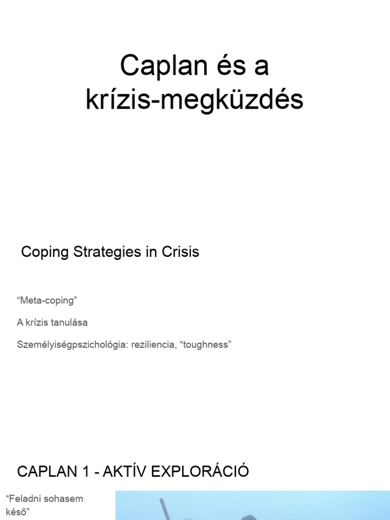Caplan És A Krízis Coping Másolata | PDF