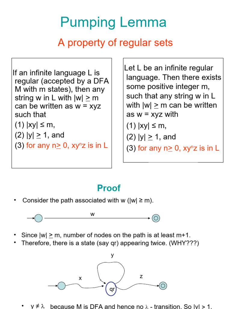 5-Pumping Lemma For Regular Languages-04-09-2024 | PDF | Mathematics | Mathematical Logic