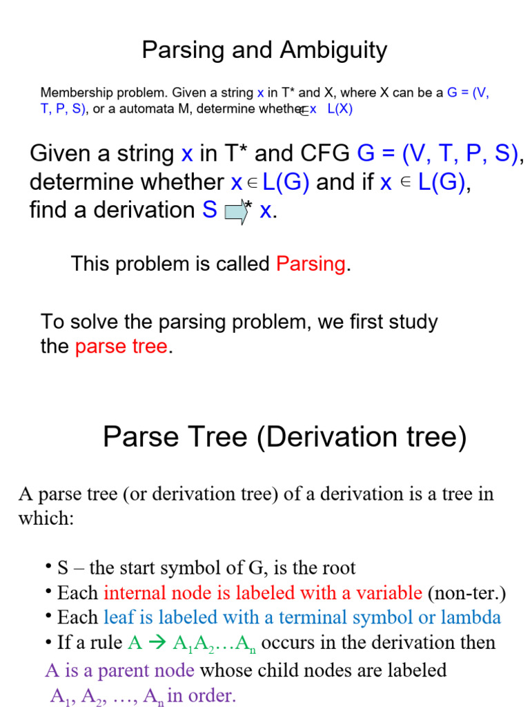 7-Parsing and Ambiguity-16-09-2024 | PDF | Mathematical Logic | Language Mechanics