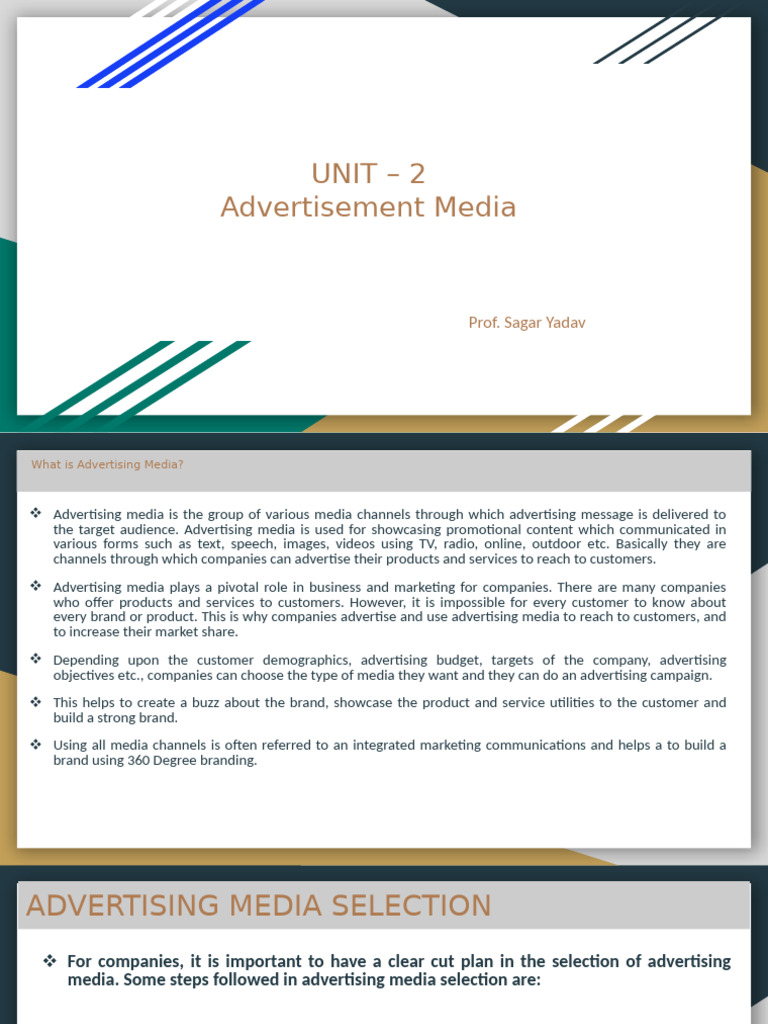 ADV and SP Unit 2 | PDF | Advertising | Mass Media