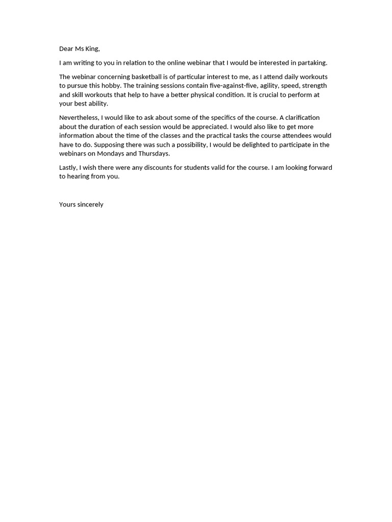 Semi Formal Letter | PDF