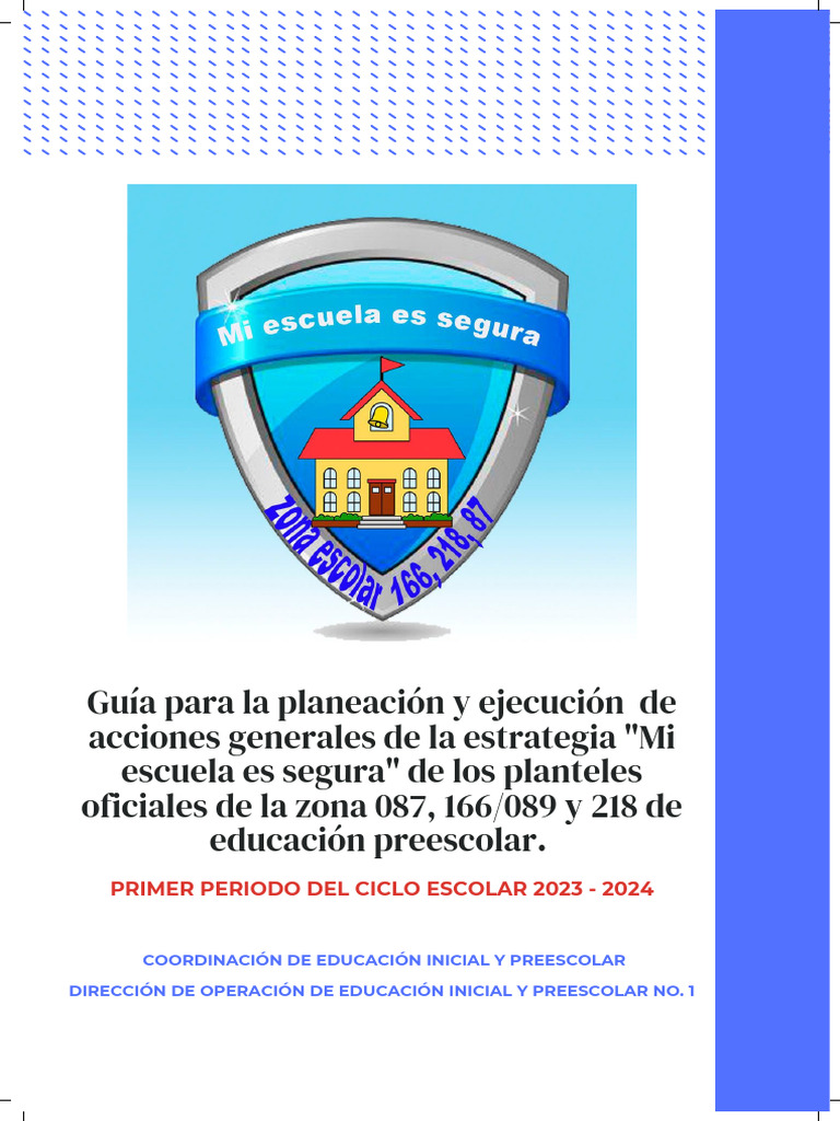 Estrategia "Mi Escuela es Segura" 2023 | PDF | Educación de la primera ...