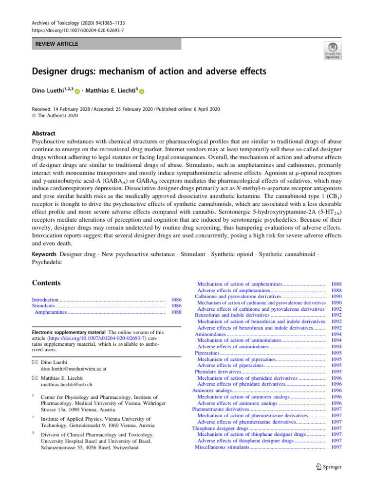 Designer Drugs: Effects & Risks | PDF | Psychoactive Drugs | Stimulant
