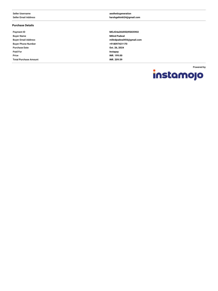 Instapay Purchase Receipt Details | PDF