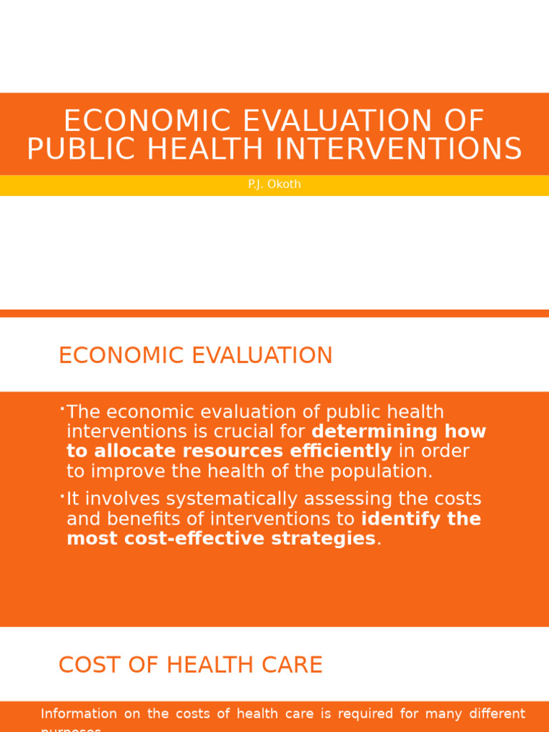 Economic Evaluation of Public Health Interventions | PDF | Cost–Benefit ...