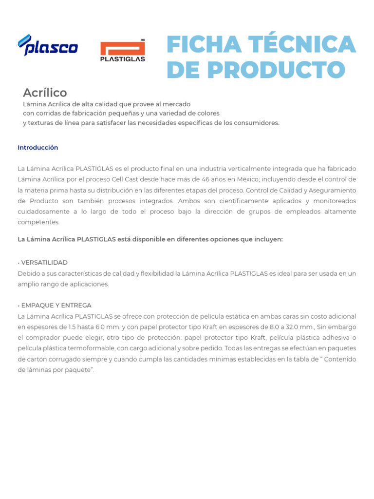Acrilico Plastiglas 2 | PDF | Etanol | Ácido